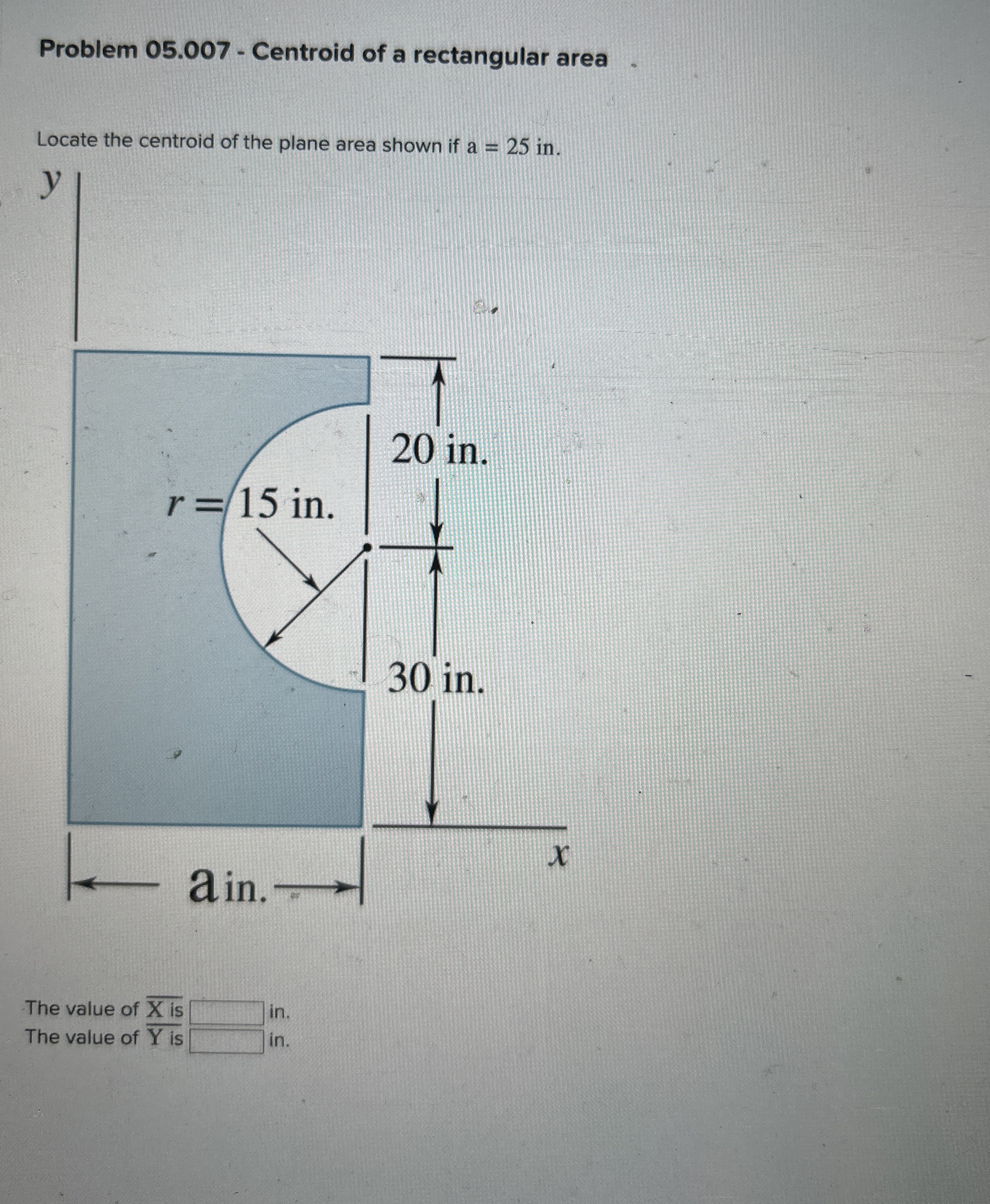 Solved Problem 05.007 - ﻿Centroid of a rectangular area | Chegg.com