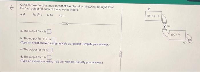 Solved K Consider two function machines that are placed as | Chegg.com