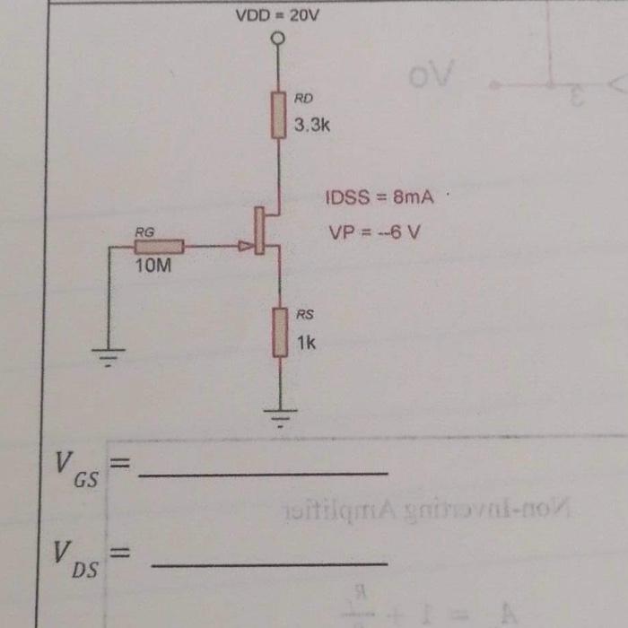 Solved solve for Vgs and Vds | Chegg.com