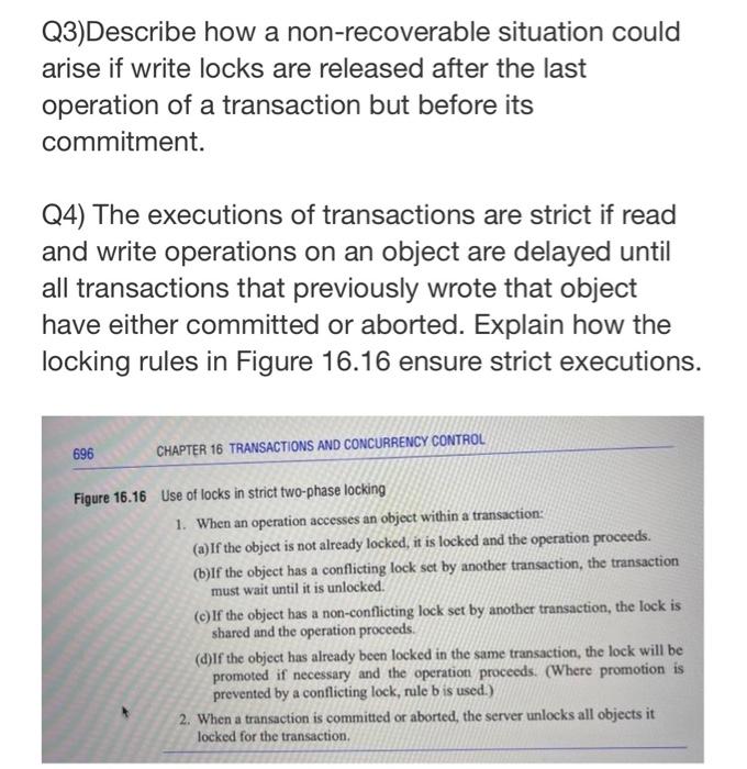 Solved Q3)Describe how a non-recoverable situation could | Chegg.com