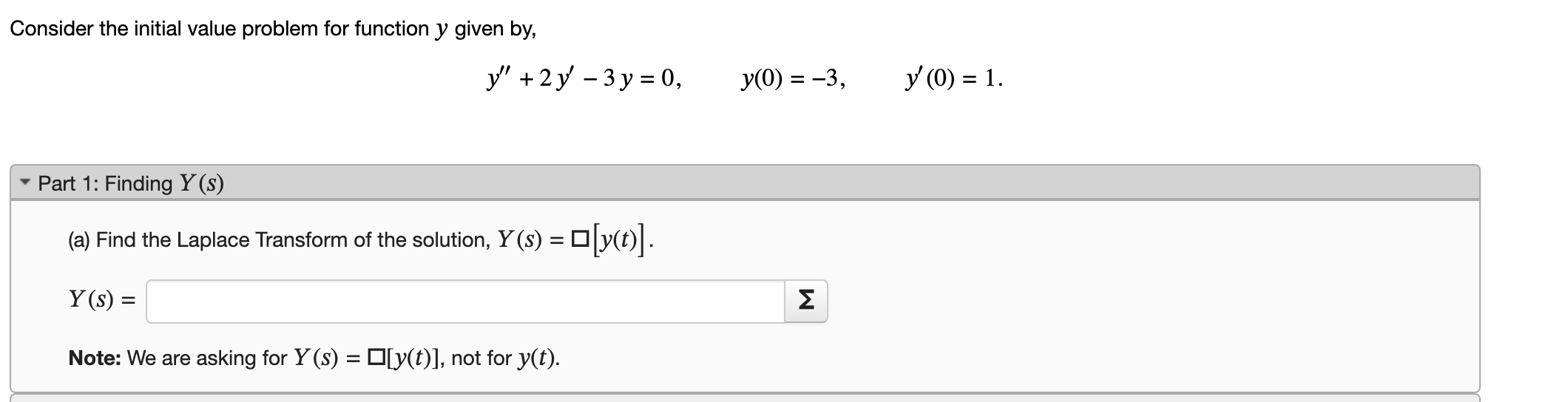 Solved Consider the initial value problem for function y | Chegg.com