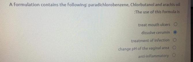 Solved A formulation contains the following: | Chegg.com