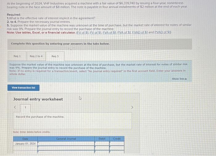 Solved Problem 14-12 (Algo) Noninterest-bearing installment | Chegg.com