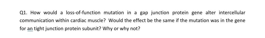 Solved Q1. How would a loss-of-function mutation in a gap | Chegg.com