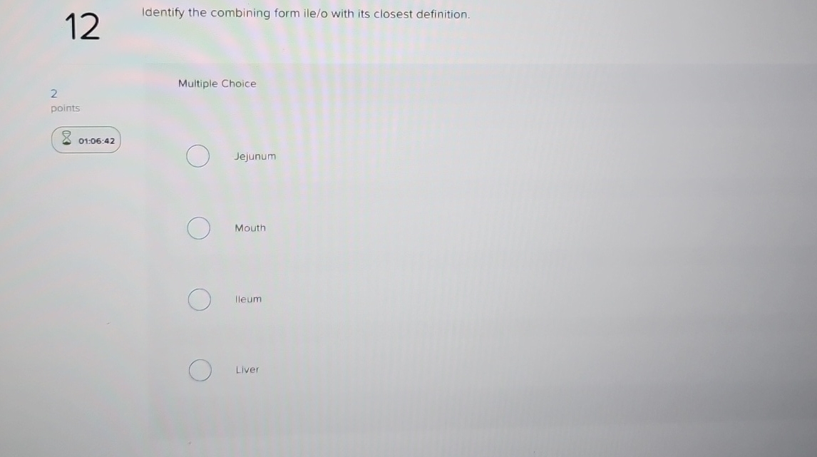 Solved 12Identify the combining form ile/o with its closest | Chegg.com