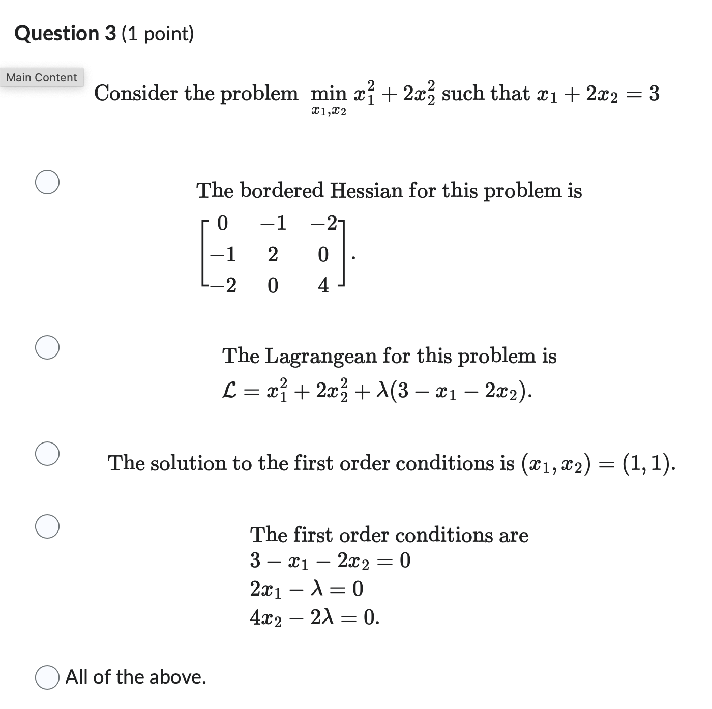 Solved Question 3 (1 ﻿point)Consider the problem | Chegg.com