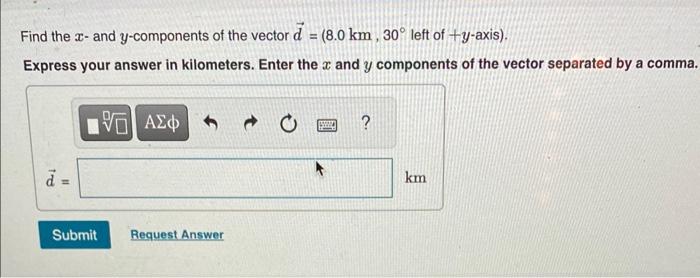 Solved Find the x - and y-components of the vector d=(8.0 | Chegg.com