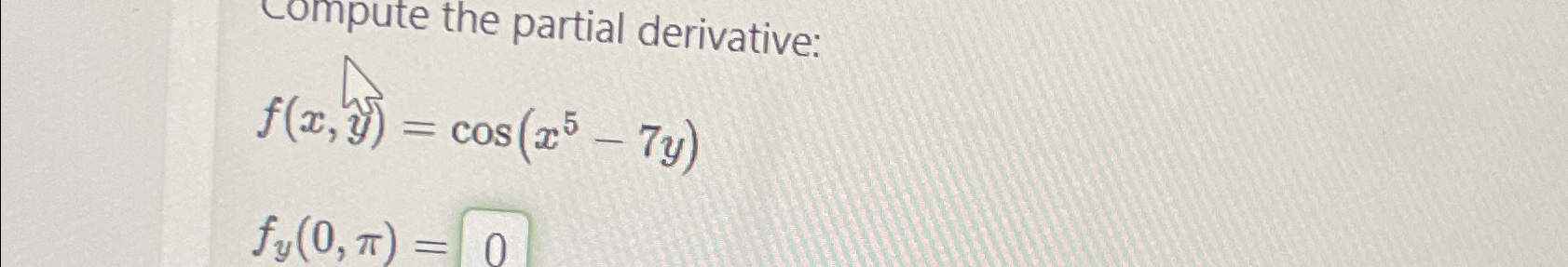 Solved compute the partial | Chegg.com