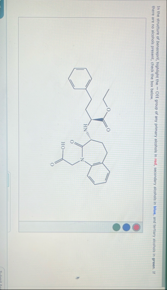 Solved In the structure of benazepril, highlight the -OH | Chegg.com