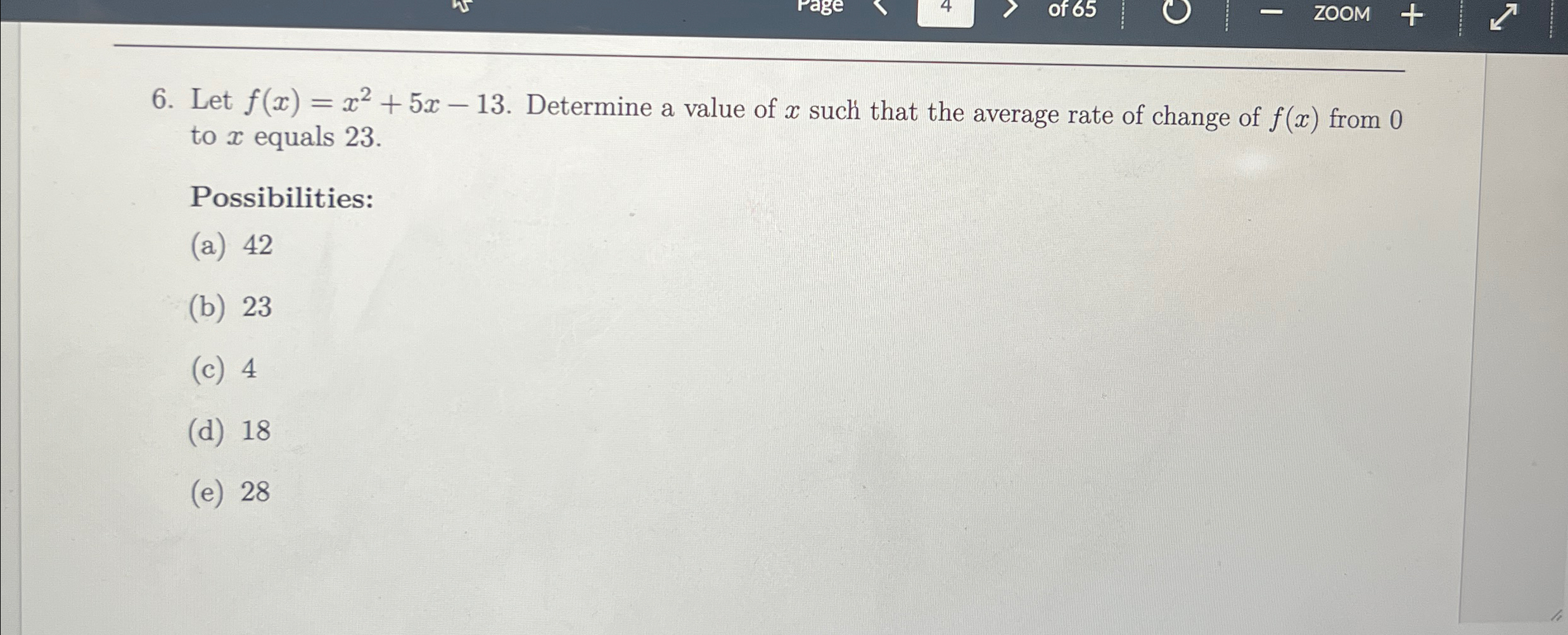 Solved Let f(x)=x2+5x-13. ﻿Determine a value of x ﻿such that | Chegg.com