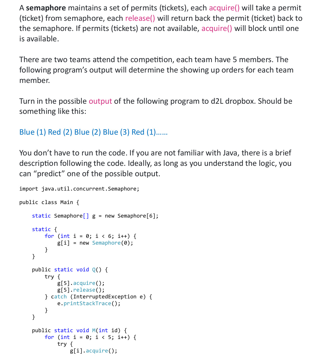 Solved A semaphore maintains a set of permits (tickets), | Chegg.com