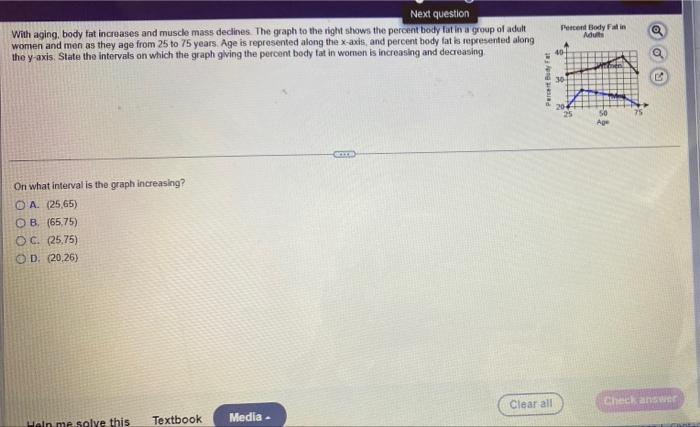 Solved Next Question With Aging Body Fat Increases And