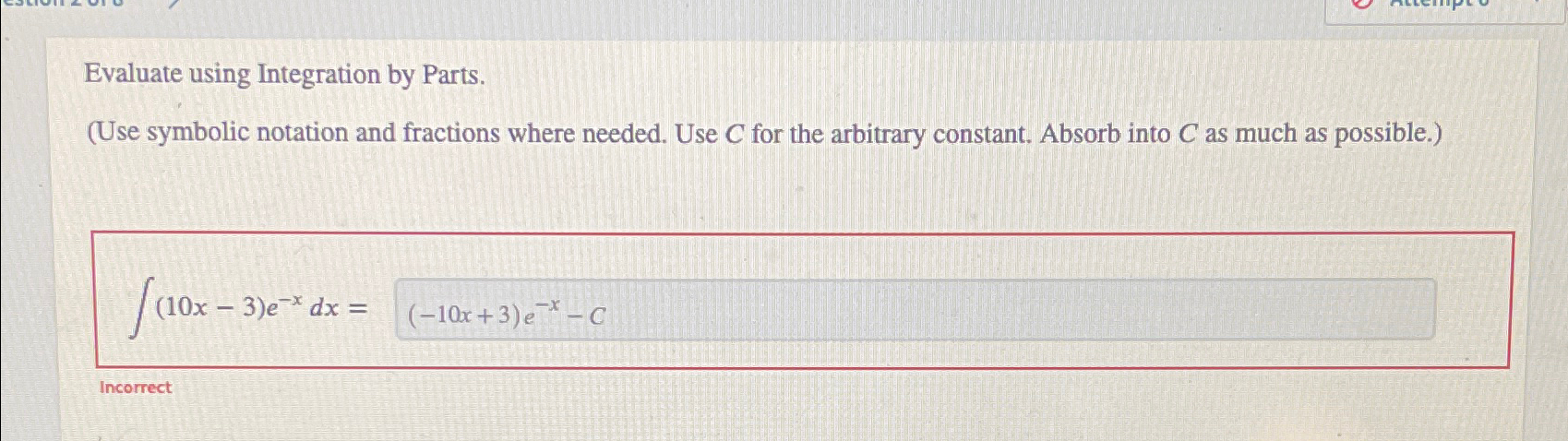 Solved Evaluate using Integration by Parts.(Use symbolic | Chegg.com