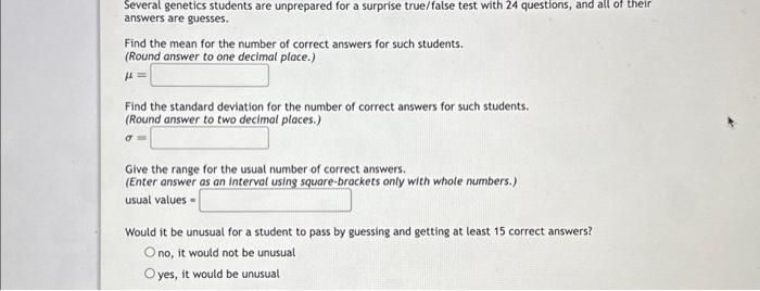 Solved Several genetics students are unprepared for a | Chegg.com