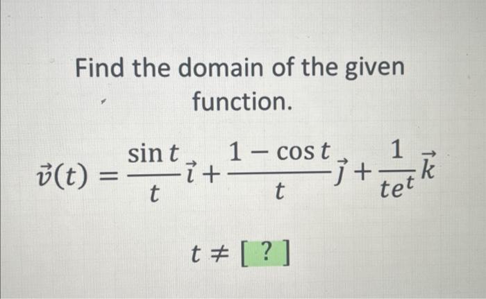 Solved Find the domain of the given function. | Chegg.com