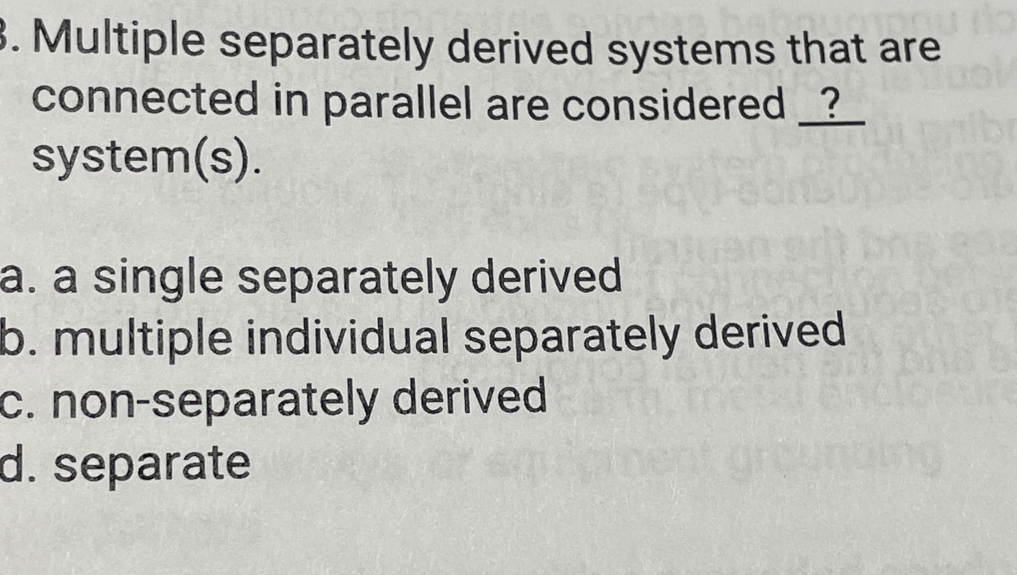 Multiple separately derived systems that are | Chegg.com
