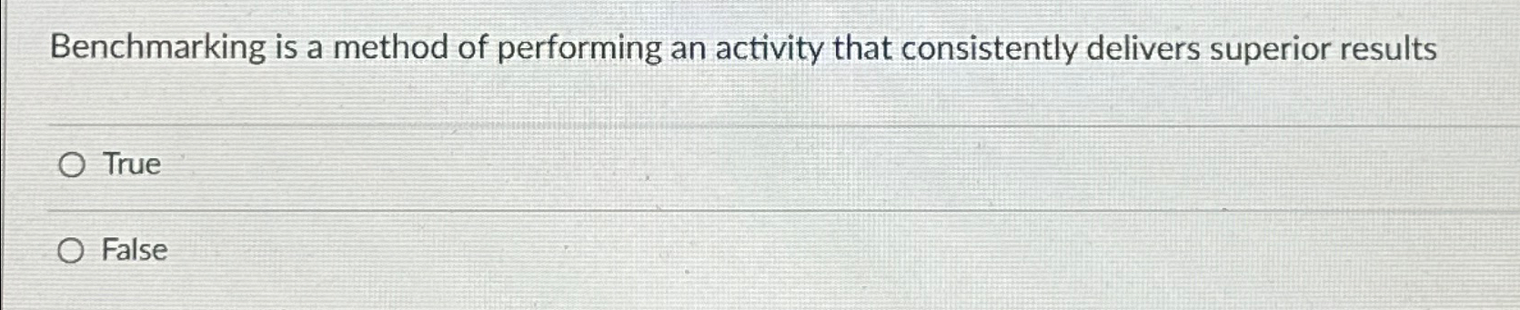 Solved Benchmarking is a method of performing an activity | Chegg.com