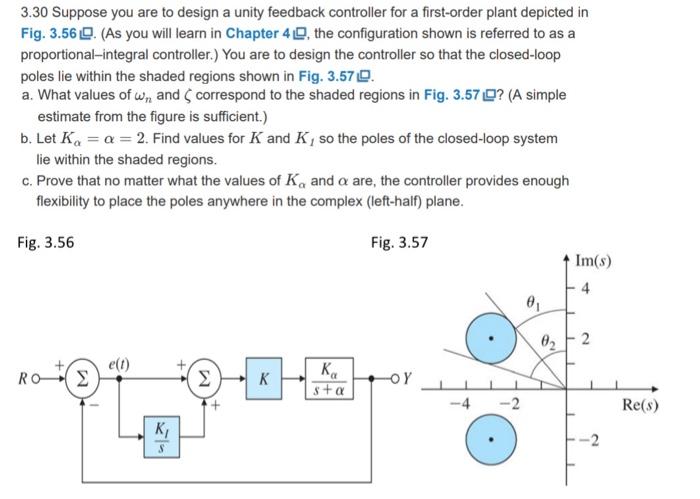 Solved 3.30 Suppose you are to design a unity feedback | Chegg.com
