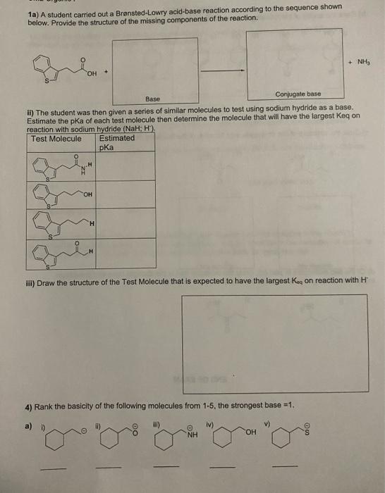 Solved b) Rank the acidity of the following molecules from | Chegg.com