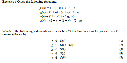 Solved Exercise 6 ﻿Given the following | Chegg.com
