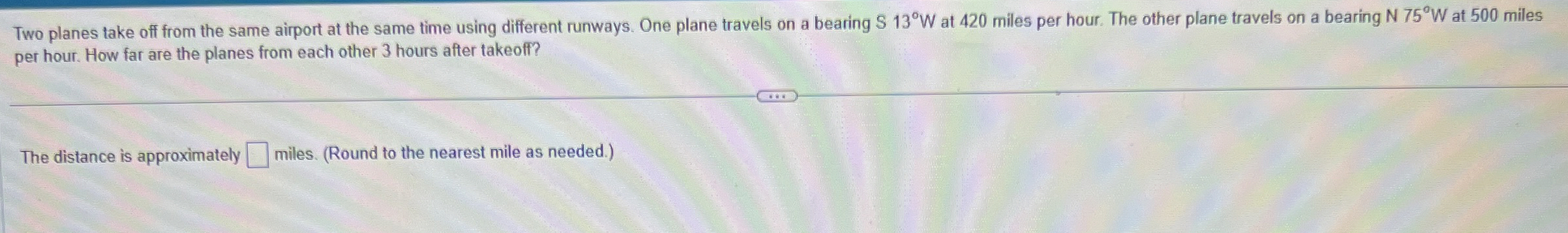 Solved Two planes take off from the same airport at the same | Chegg.com