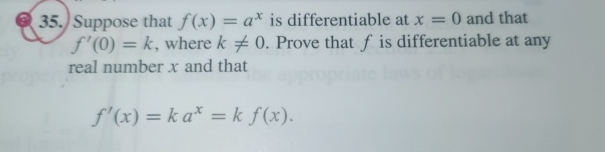 Solved Suppose that f(x)=ax ﻿is differentiable at x=0 ﻿and | Chegg.com
