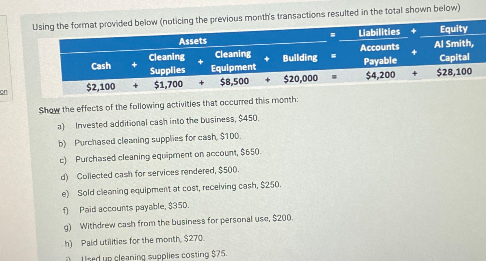 Solved Using the format provided below (noticing the | Chegg.com