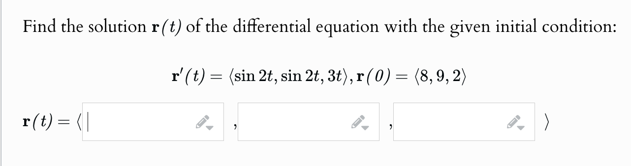 Solved Find the solution r(t) ﻿of the differential equation | Chegg.com