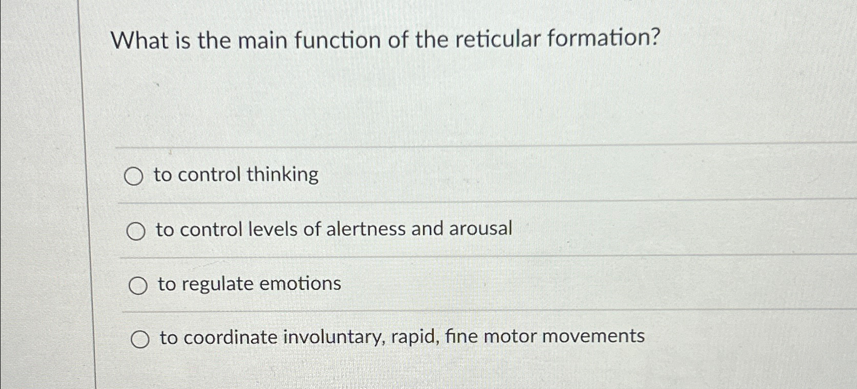 Solved What is the main function of the reticular | Chegg.com