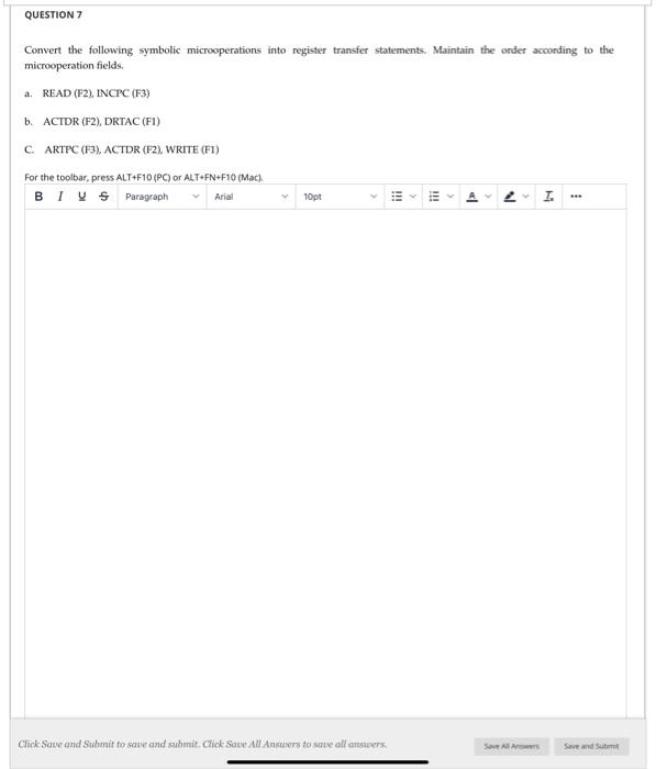 Solved QUESTION 7 Convert the following symbolic | Chegg.com