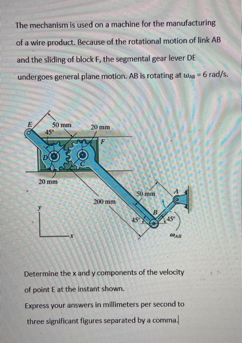 Solved The mechanism is used on a machine for the | Chegg.com