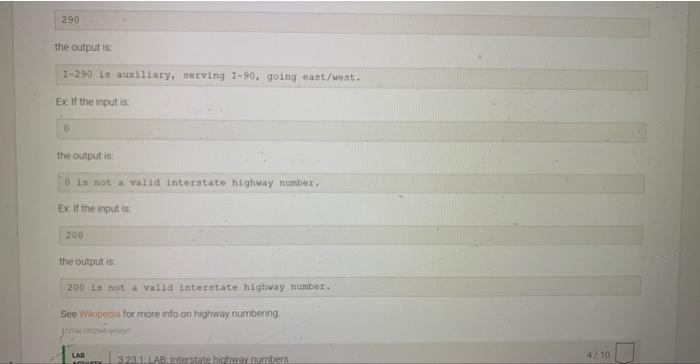 Solved 3.23 LAB: Interstate highway numbers Primary U.S | Chegg.com