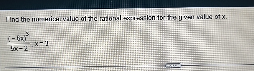 Solved Find the numerical value of the rational expression | Chegg.com