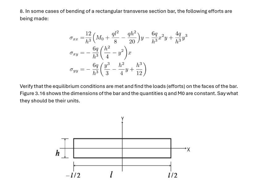 Solved In some cases of bending of a rectangular transverse | Chegg.com