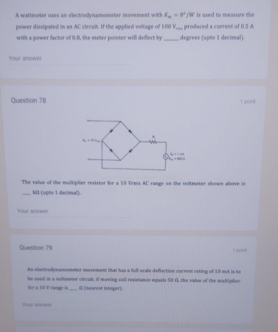 Solved A Wattmeter Uses An Electrodynamometer Movement With