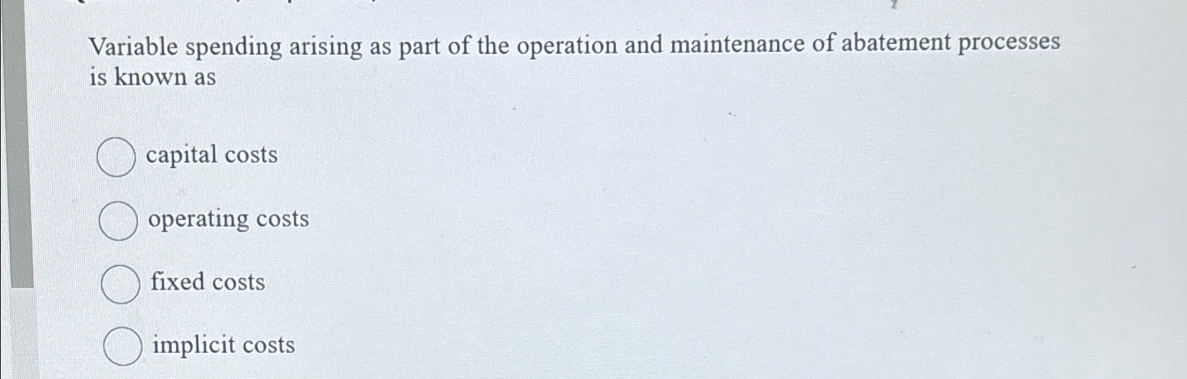 Solved Variable spending arising as part of the operation | Chegg.com