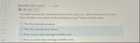 Solved Question 22 ( 1 ﻿point)SivedConsider a perfectly | Chegg.com