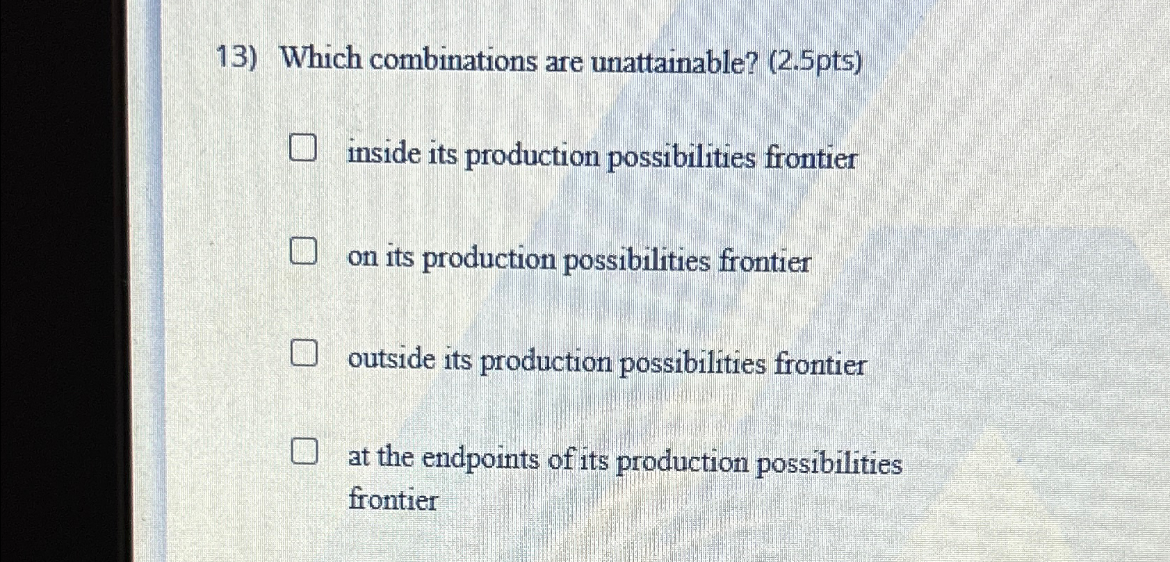 Solved Which combinations are unattainable? (2.5pts)inside | Chegg.com
