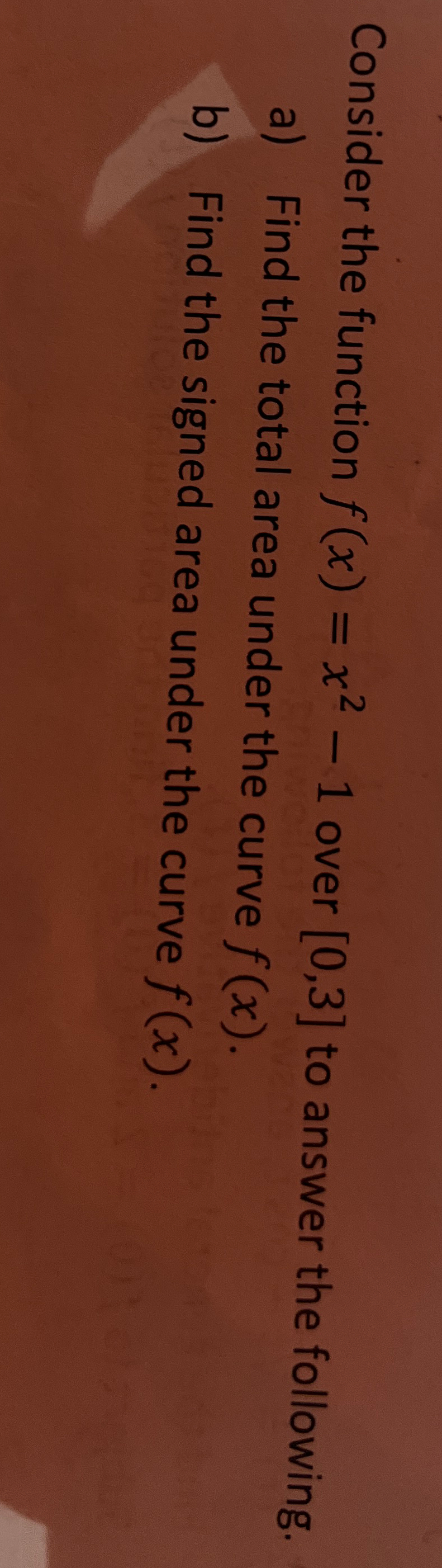 Solved Consider the function f(x)=x2-1 ﻿over 0,3 ﻿to answer | Chegg.com