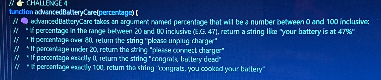 Solved // ﻿CHALLENGE 4function | Chegg.com
