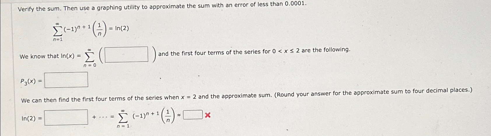 Solved Verify the sum. Then use a graphing utility to | Chegg.com