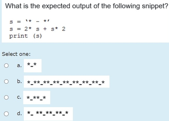 What is the expected output of the following | Chegg.com