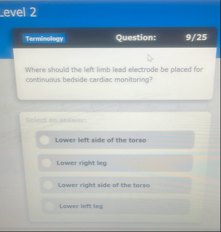 Solved ?evel 2Question:925Where should the left limb lead | Chegg.com
