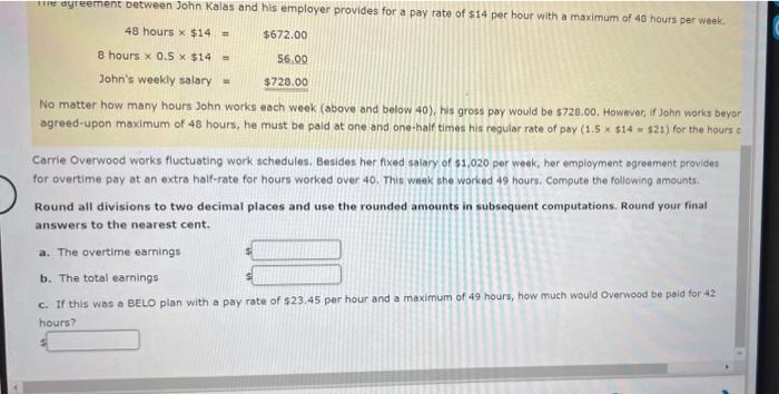 Solved e agreement between John Kalas and his employer | Chegg.com