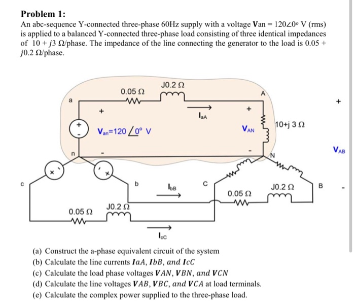 Solved Problem 1: An abc-sequence Y-connected three-phase | Chegg.com