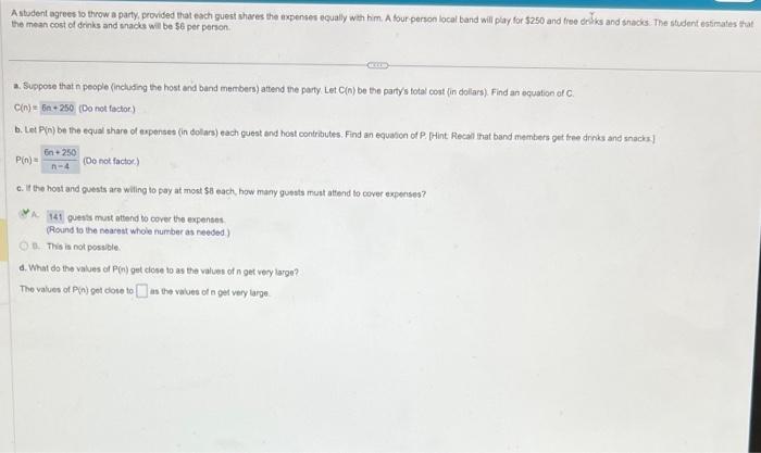 Solved how do i do part d? i am dont know what numbers to | Chegg.com