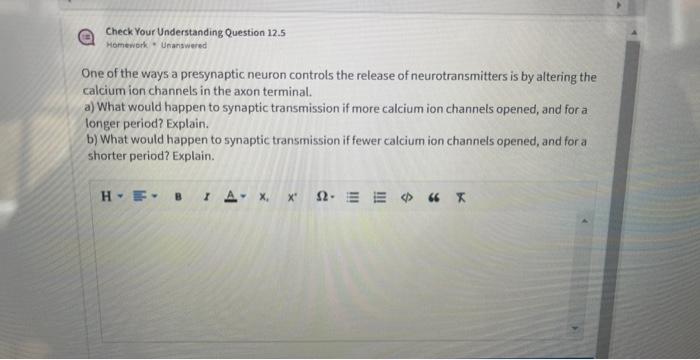 Solved introduction to the nervous system unit 12 check your | Chegg.com