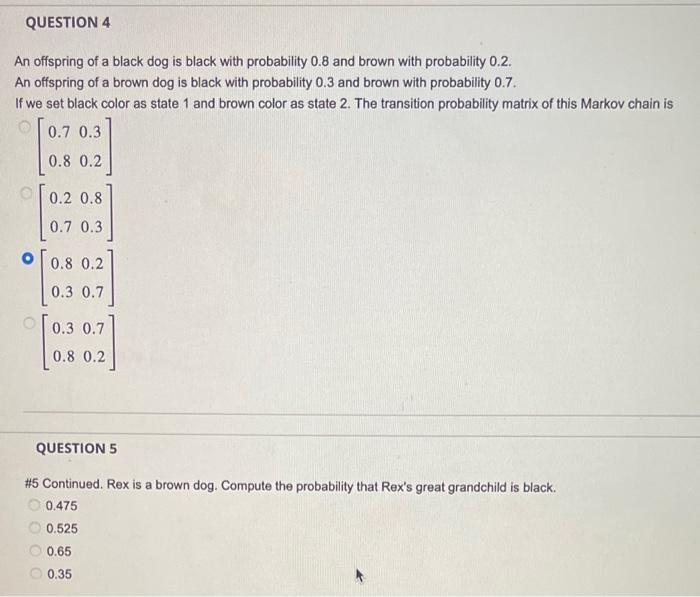 Solved An offspring of a black dog is black with probability | Chegg.com