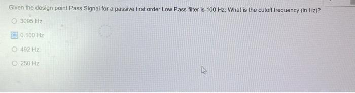 Solved Given the design point Pass Signal for a passive | Chegg.com