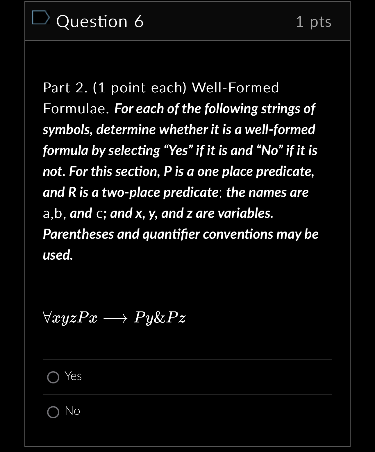 Solved Question 61 ﻿ptsPart 2. (1 ﻿point each) ﻿Well-Formed | Chegg.com